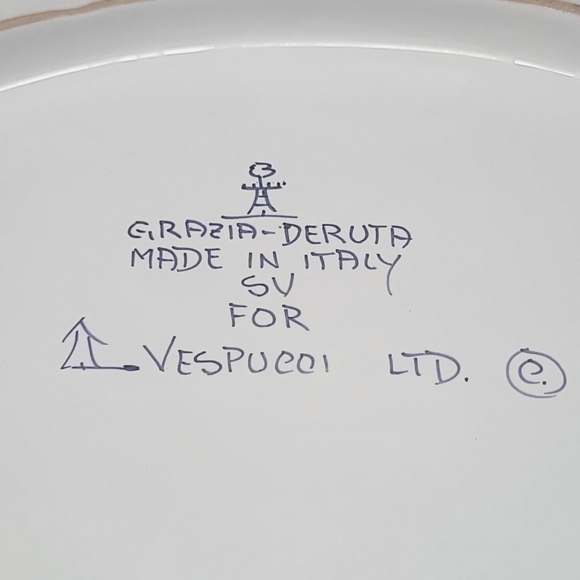 Grazia Deruta Italy | Dining | Grazia Deruta Italy Hand Painted Blue ...